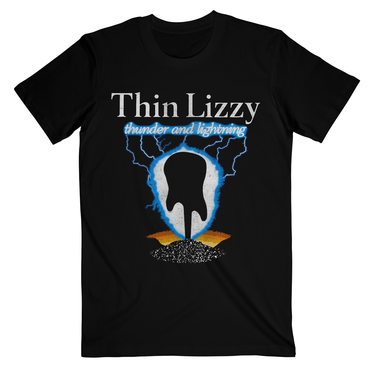 Thunder And Lightning Guitar Black Tee – Thin Lizzy
